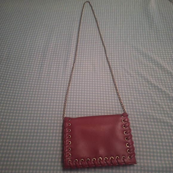 Bags | Cute Red Leather Crossbody Purse | Poshmark